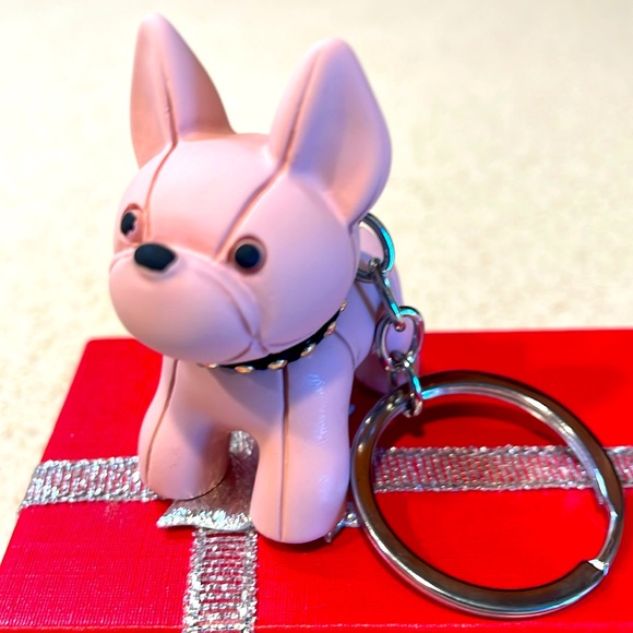 Bags | Nwt Pink Frenchie With Bling Collar Bag Charmkey Chain | Poshmark